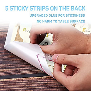 Disposable Stick-on Placemats 40 Pack for Baby & Kids, Restaurant Table Mats 12" x 18" Sticky Place Mats, Toddler Baby Placemat, Animal Alphabet Theme