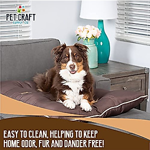 Pet Craft Supply Super Snoozer Calming Indoor / Outdoor All Season Water Resistant Durable Dog Bed, Large, Chocolate, 40.0"L x 30.0"W x 4.0"Th