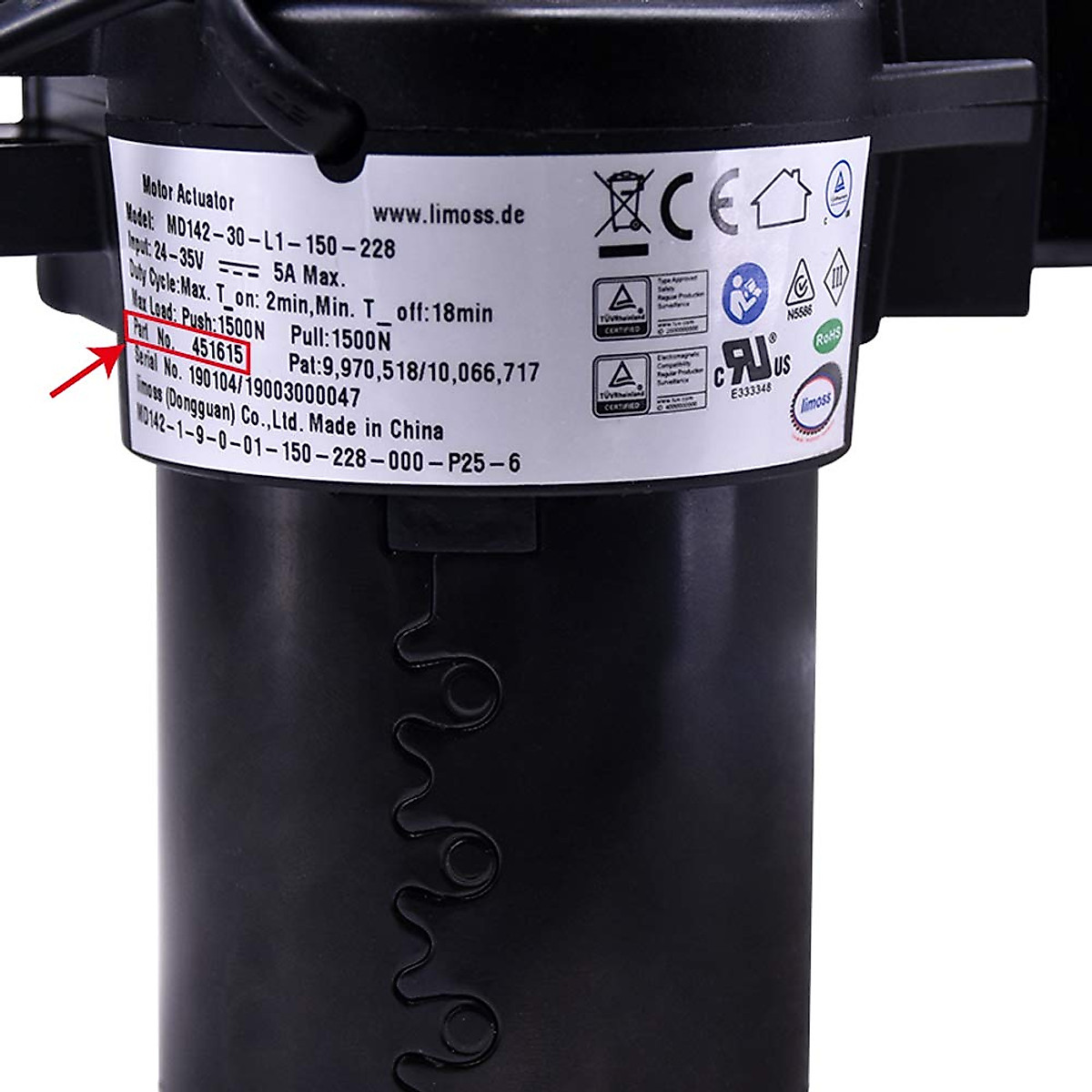 Limoss 451615 Model MD142-30-L1-150-228 Power Recliner Lift Chairs Motor Actuator Replacement