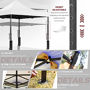 10x10 Pop Up Canopy,Outdoor Canopy Tent Camping Sun Shelter-Series Folding Party Tent with 1 Carrying Bag,4 Weight Bags,White