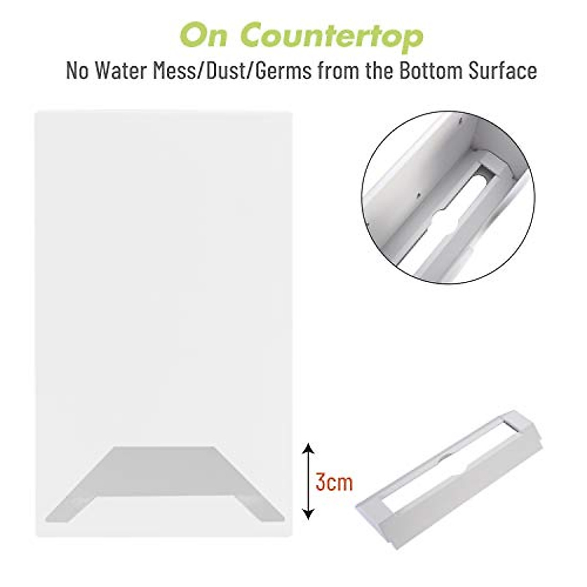 Cozee Bay Bamboo Paper Towel Dispenser, Paper Towel Holder with Lid for Home and Commercial, Wall Mount or Countertop for Multifold, C Fold, Z fold, Trifold Hand Towels (White)