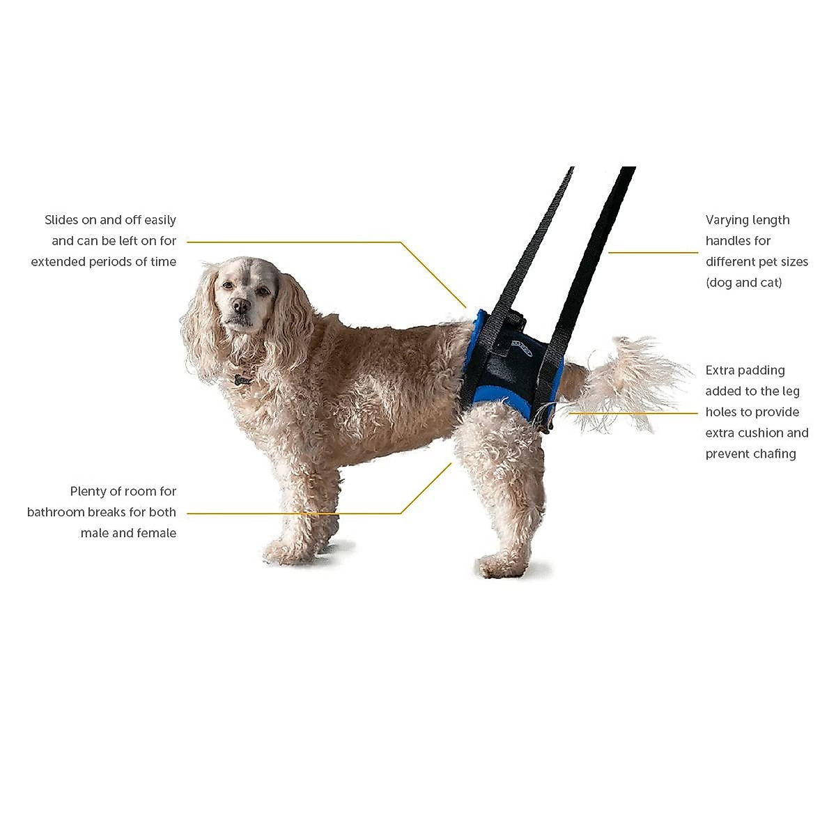 Walkabout Back End Harness, Dog and Cat Lifting Aid for Pets Needing Assistance with Walking/Mobility - A Dog Support Harness for Back Legs (XLarge 32-36" Abdomen)