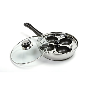 Norpro 8.5 Inch Skillet Set with Removable 4 Egg Poacher, 8 IN, as shown