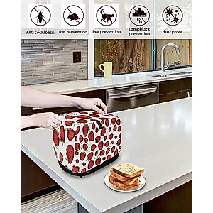 Toaster Cover, 4 Slice Toaster Cover Strawberry Pattern Kitchen Small Appliance Covers, Dust and Machine Washable Bread Maker Cover (12w X 11d X 8h)