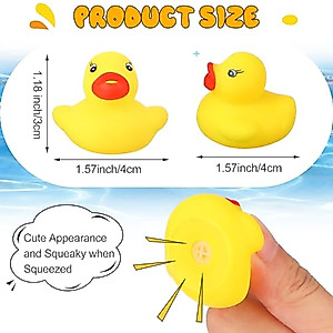 Zhanmai 300 Pcs Mini Rubber Ducks Set Bath Toy, Float Squeak Yellow Ducks in Bulk, Tiny Shower Rubber Ducks, Bathtub Toy Pool Toy for Party Supplies Shower Birthday (1.57 x 1.57 x 1.18 Inch)