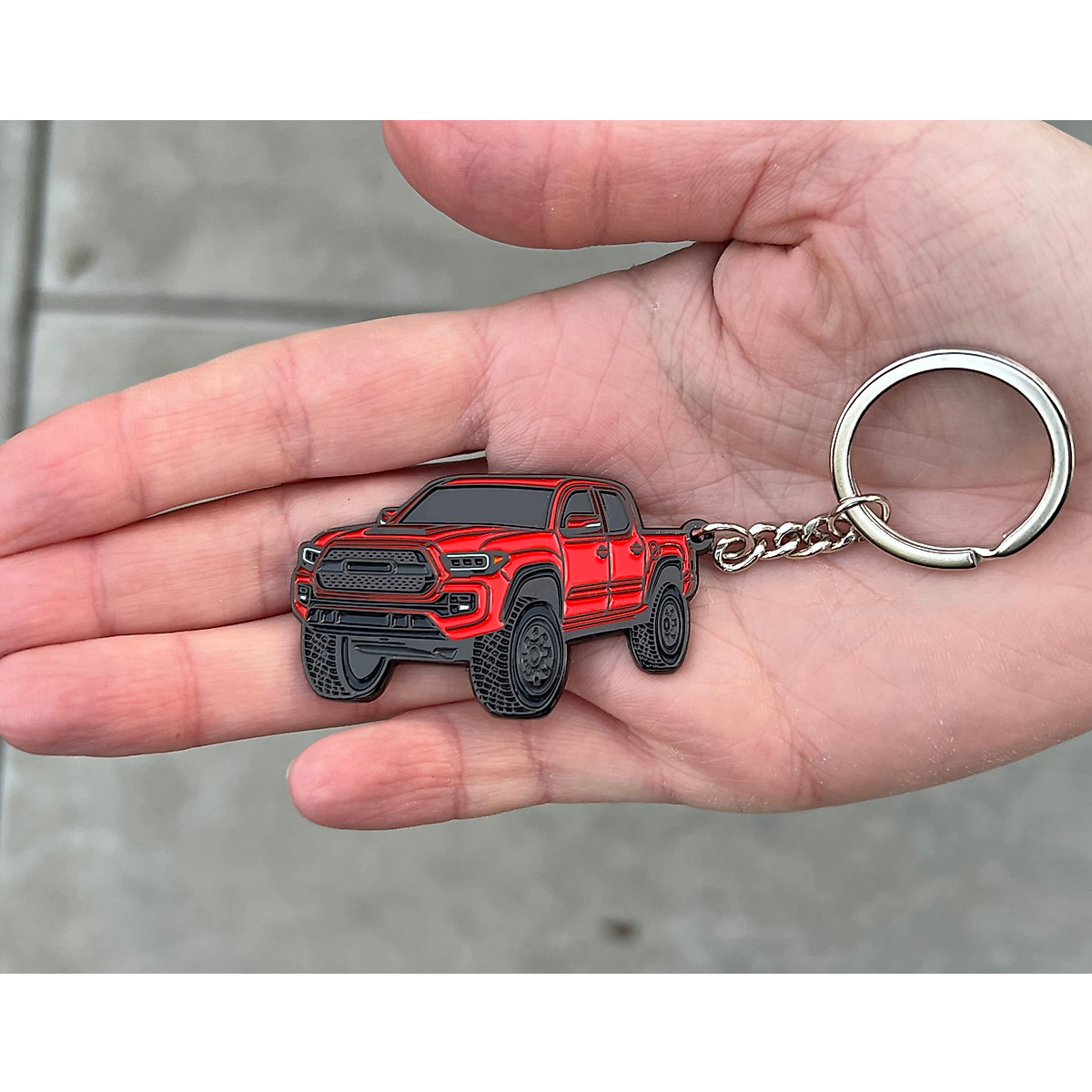 FOUR WHEEL BEAST Tacoma Keychain - Tacoma Accessories 2016-2022 mods - Pro Sport Off Road Cool PRO Key Chain Fob Cover - 3rd gen off road Toy Truck (Red)