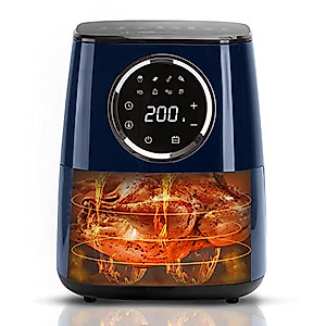 Taylor Swoden 8-in-1 Air Fryer, 4.5 Quart Electric Hot Air Fryer with Digital Touch Screen, Nonstick Basket Oilless Cooker, Timer & Temperature Control Airfryer, Auto Shut-Off, 1400W, Blue