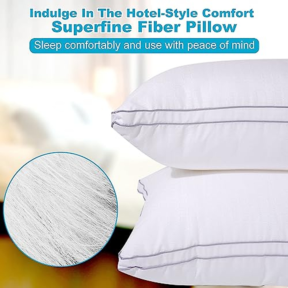 iMAYEON Pillows King Size Set of 2, Hotel Collection King Pillows 2 Pack for Sleeping, King Size Pillows Fluffy Down Alternative Pillow for Back, Stomach or Side Sleepers