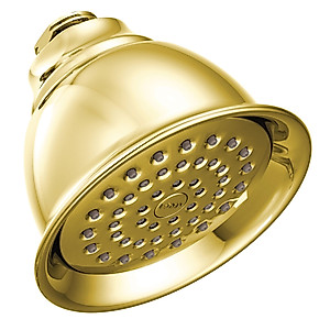 Moen 6302EPP One Function 4 3/8-Inch Diameter Spray Head Eco-Performance Showerhead, Polished Brass