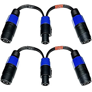 CNCESS CESS-203 Unbalanced 4-Pole Type Speakon Plug Break Out to Dual 2-Pole Type Female Speakon Jacks