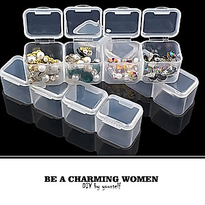 Lookathot 28 Nail Art Adjustable Plastic Storage Boxs Container- Portable Arts Crafts Organizer Case- for Rhinestone Bead Rings Jewelry Gems Earrings