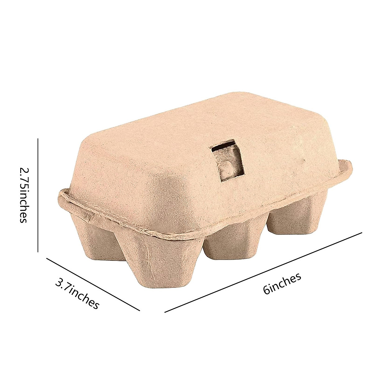 30 Pack Empty Egg Carton,6 Pulp Fiber Egg Carrier Egg Storage Containers for Kitchen, Farm, Picnic,Travel, Brown,Reusable,by MESHKA