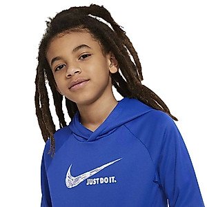 Nike Kids Boy's Therma GFX Pullover Hoodie (Little Kids/Big Kids) Game Royal/White SM (8 Big Kids)
