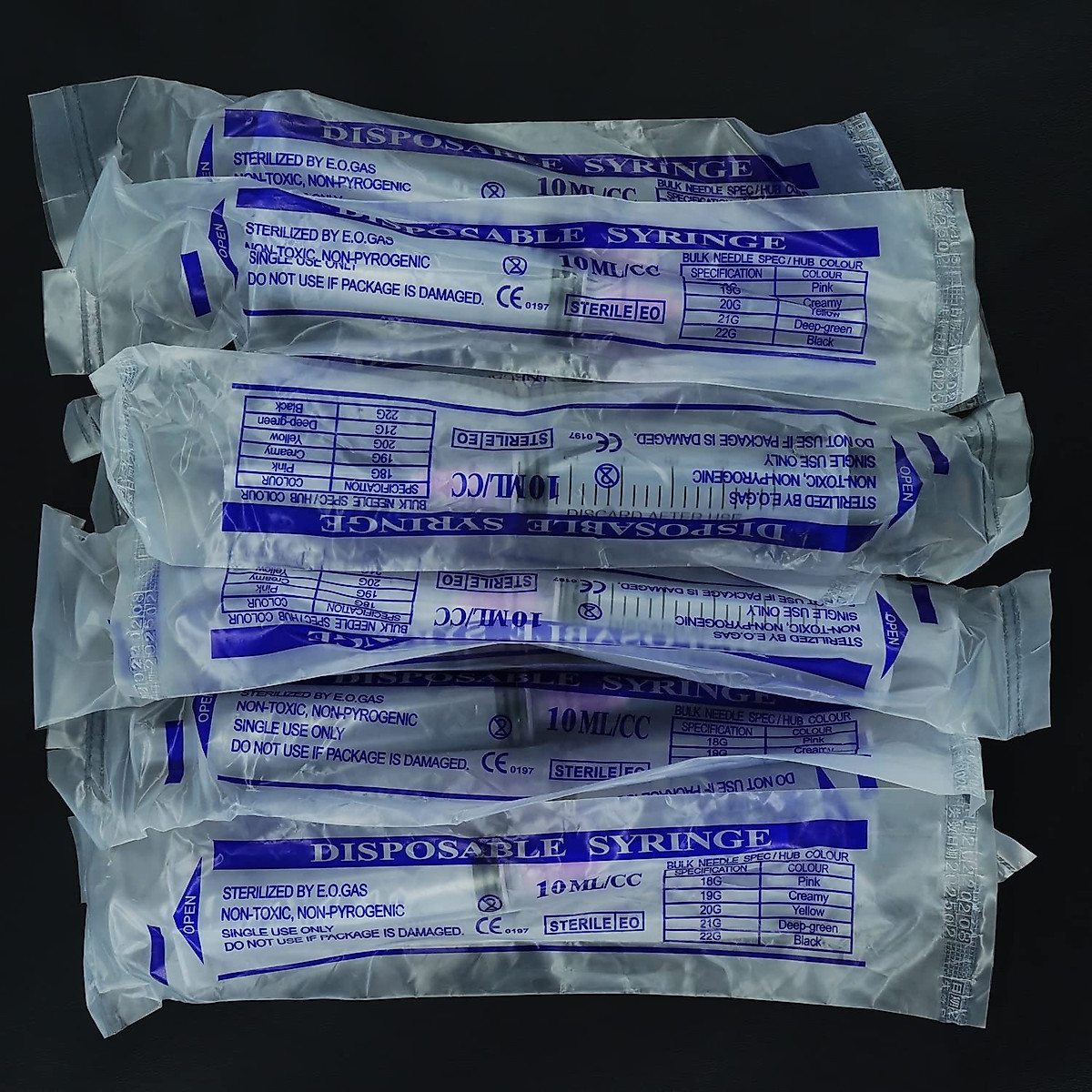 20 Pack 10ml Industrial Sterile Syringes with 18Ga 1.5 Inch, Plastic Disposable Syringe for Scientific Labs, Liquids Refilling and Measuring