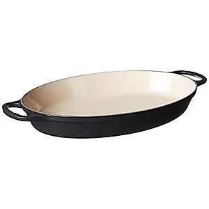 Le Creuset Enamel Cast Iron Signature Oval Baker, 3 quart, Black
