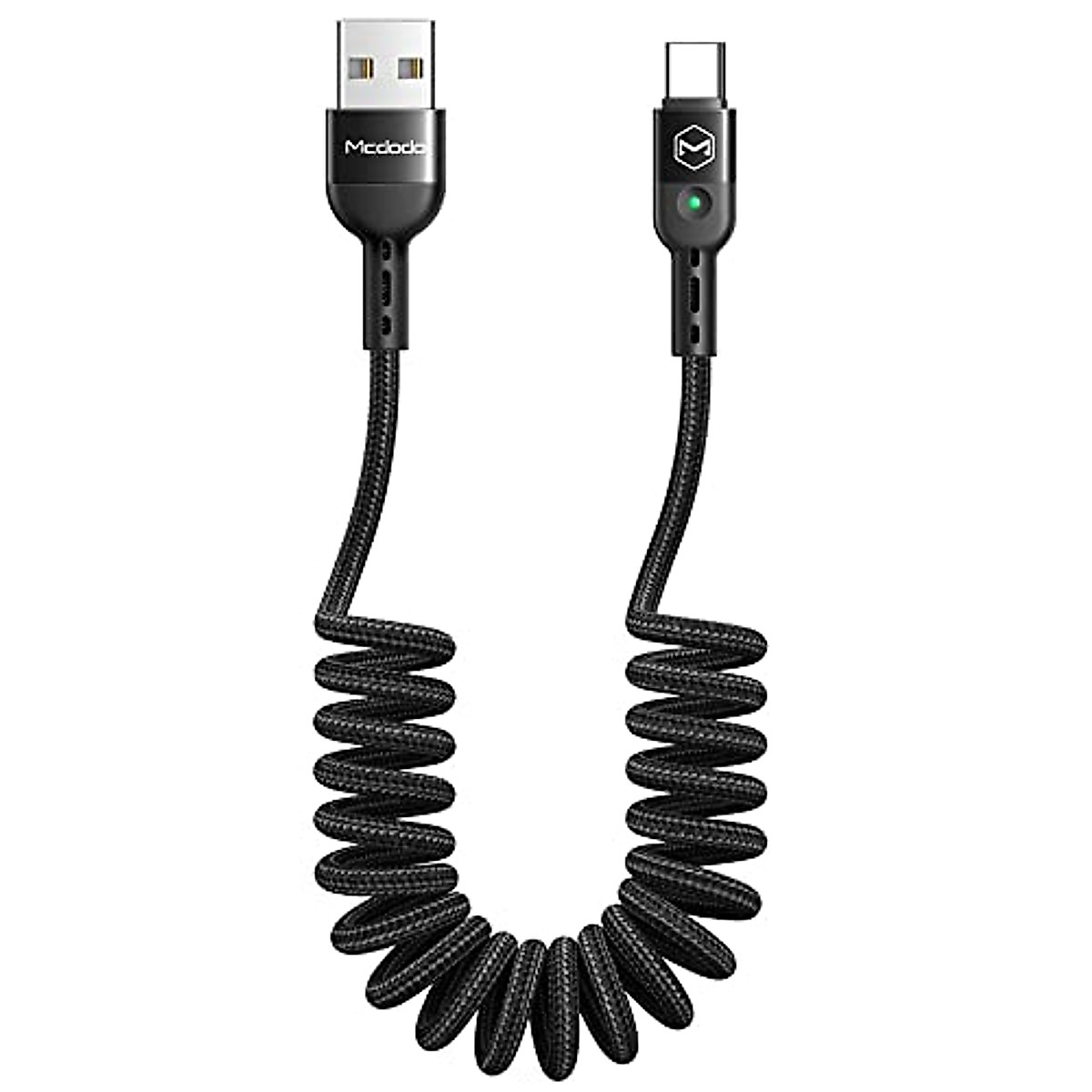 AICase Retractable USB Type C Cable, Coiled Type-C Cable for Car,Charging & Sync Data,USB C Charger Cable for Galaxy S9 S8 Note 8, Pixel, LG V30 G6, Nintendo Switch, OnePlus 5 etc