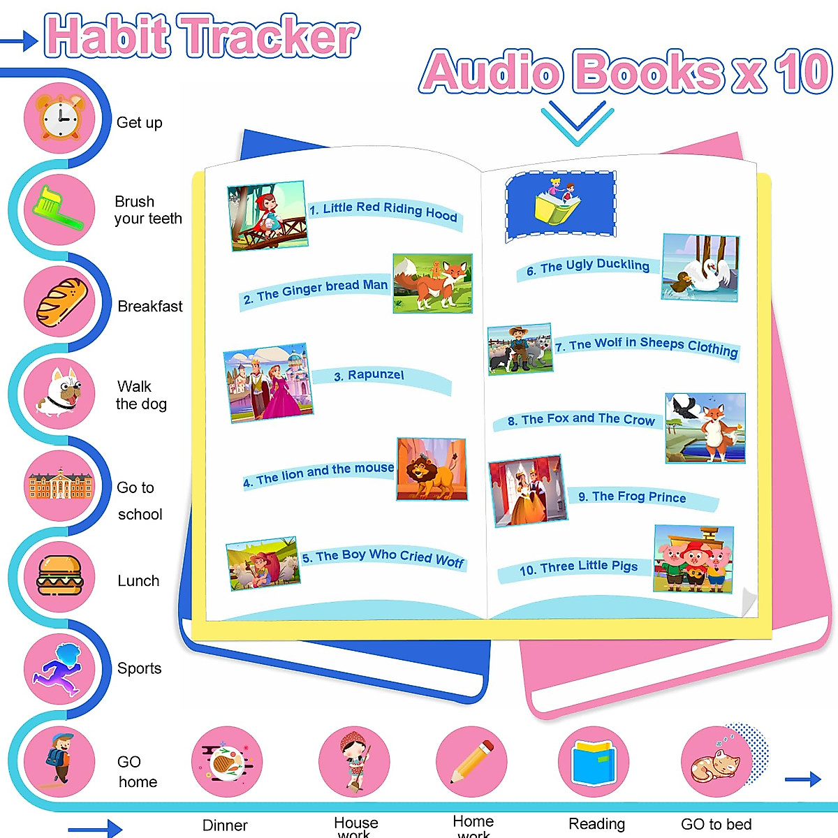 AstraMinds Kids Smart Watches Girls Boys - Kids Smartwatch with 15 Games,Habit Tracker,2 Camera,10 Stories, Smart Watch for Kids Boys Girls Ages 3-10(Pink)