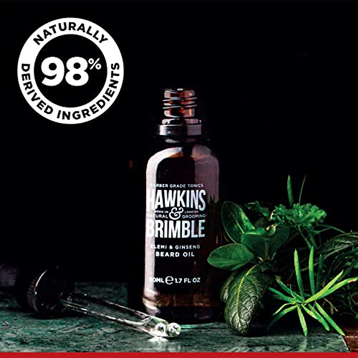 Hawkins & Brimble - Beard Oil for Men, 50ml - Promotes Beard Growth Oil for Grooming, Styling, Softener, Repair and Nourishing - Argan and Olive oil - Beard Care Routine with Shea Butter and Vitamin E