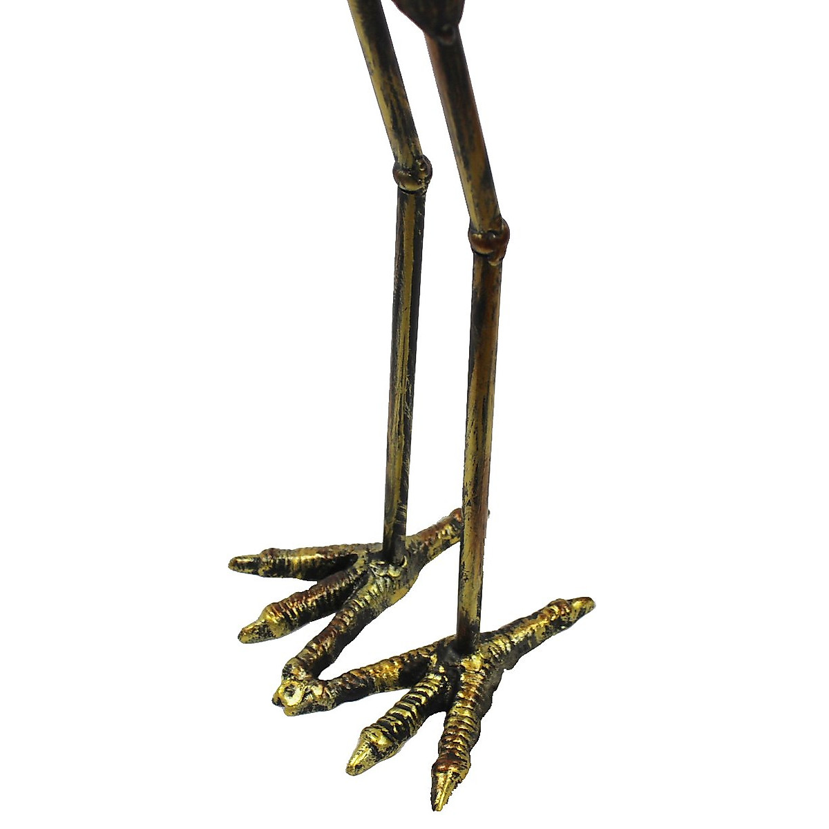 Seraphic Cast Iron Garden Decor Crane Bird Statues, Rustic Bronze, Set of 2