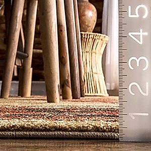 nuLOOM Margene Tribal Diamond Area Rug, 8 ft x 10 ft, Beige