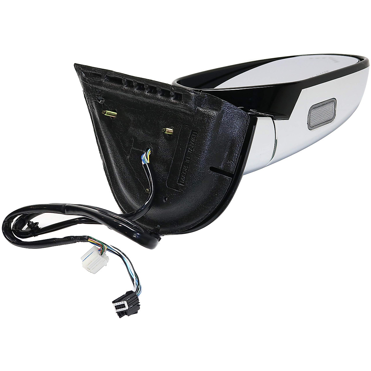 Kool Vue Passenger Side Power Heated Mirror for Cadillac Escalade Escalade ESV 2007-2014 Power Fold With Signal Light, Memory & Puddle Lamp; Without Blind Spot Light Chrome