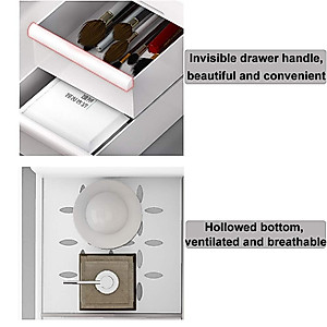 SITAKE Makeup Organizer Storage Box, Small Cosmetic Dresser Organizer for Skincare, Creams, Lipstick, Toners And Lotion, Cute Bedroom Bathroom Drawers Countertop for Women and Girls (White)