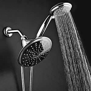 Dream Spa 3-way 8-Setting Rainfall Shower Head and Handheld Shower Combo (Chrome). Use Luxury 7-inch Rain Showerhead or 7-Function Hand Shower for Ultimate Spa Experience!