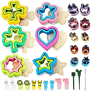 Sandwich Cutter And Sealer Set 29 Pcs, Plants Shaped Sandwich Cutter For Kids - Vegetable Fruit Food Cutters For Kids Lunch, Uncrustables Sandwich Maker, Cookie Cutters For Baking Christmas