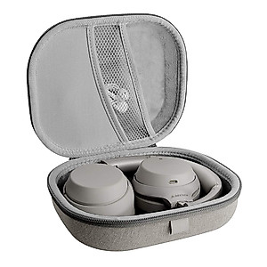 Geekria Shield Headphones Case Compatible with Sony WH-XB910N, WH-XB900N, MDR-1000X, Replacement Hard Shell Travel Carrying Bag with Cable Storage (Light Brown)