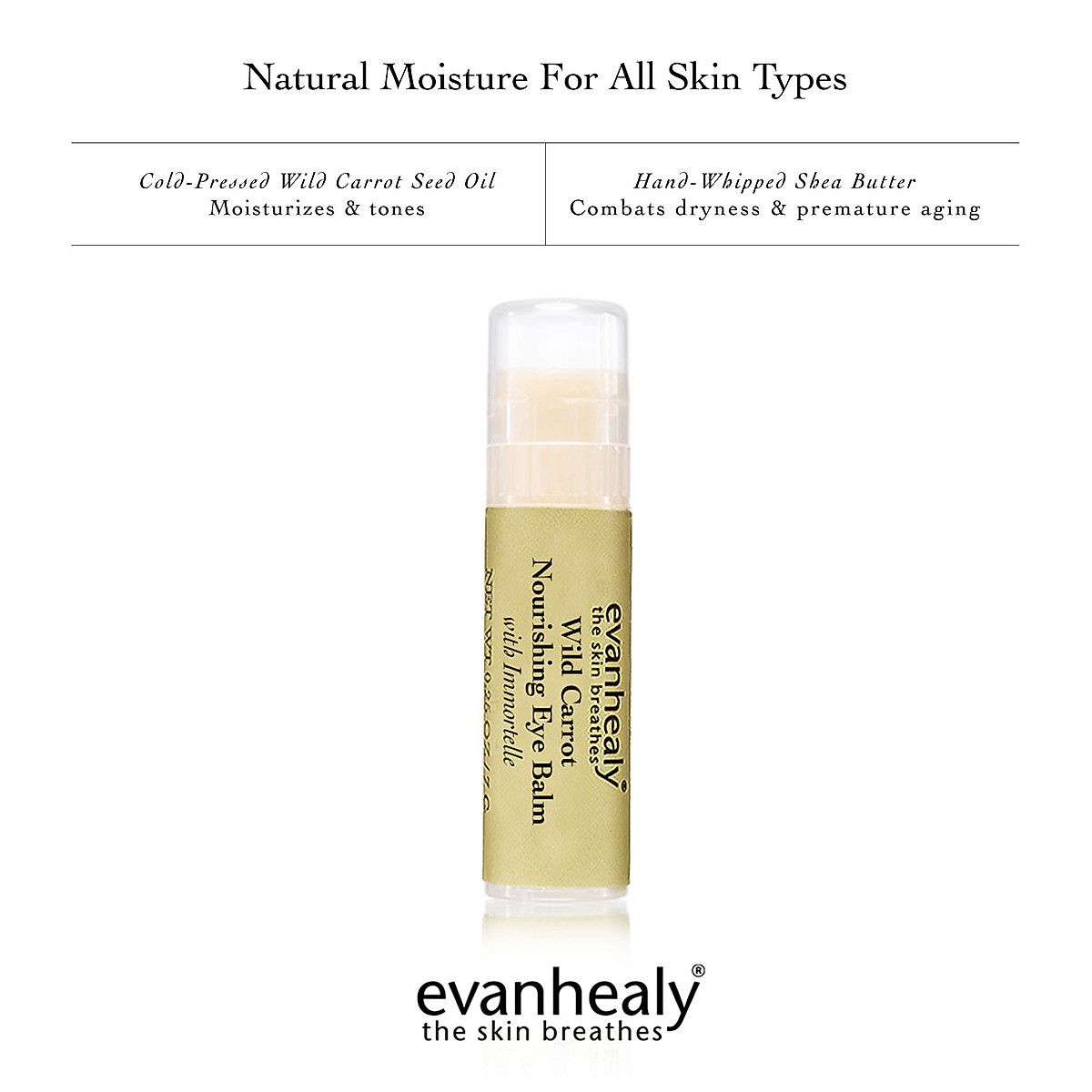 evanhealy Wild Carrot Immortelle Eye Balm | Organic Travel Moisturizer Stick | Hydrating Balm to Brighten Skin Around Eyes, Face, & Body | On the Go Moisturizer