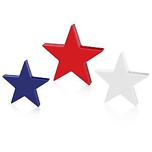 5 Pieces Independence Day Wooden Table Centerpieces Sign Patriotic Star Table Decoration Memorial Day Wooden Table Centerpieces Sign Independence Day Tray for 4th of July Party Table Desk Home Decor