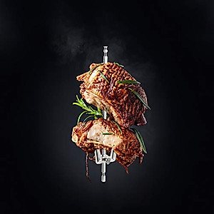 DOITOOL Grill Roaster Rotisserie Stainles Steel Air Fryer Fork, Air Fryer Accessories Replacement Parts, Roast Chicken Fork Fish Meat Grilling Fork for BBQ Home Kitchen Outdoor Rotisserie