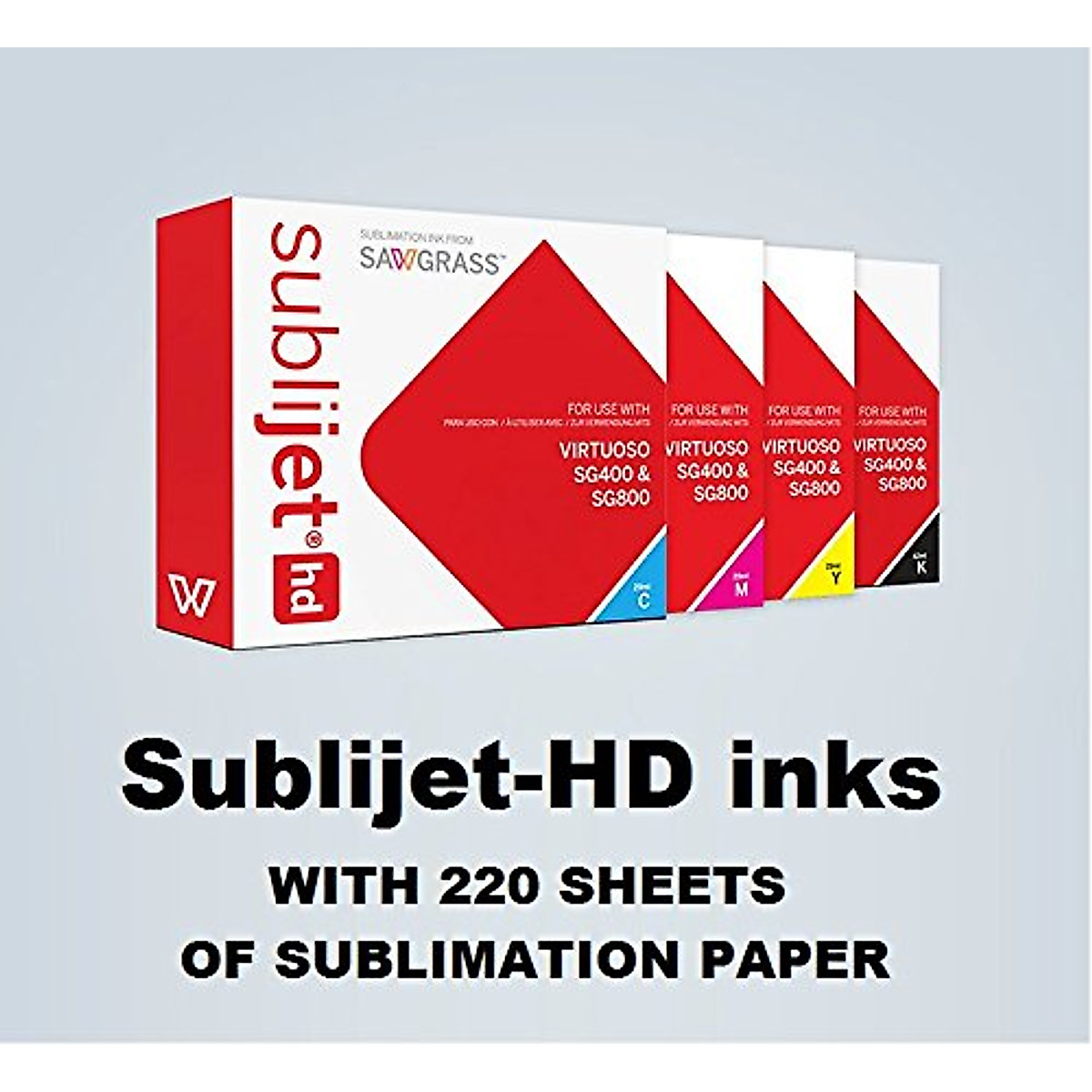 Sawgrass Sublijet HD sublimation Ink for SG400 Printer with 220 sheets SUBLIMAX Paper
