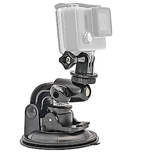 Heavy Duty Camera Car Windshield Mount with 1/4-20 Adapter for GoPro Hero Series and All Cameras