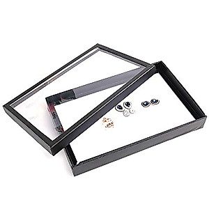 ZLY Jewelry Rings Display Tray Velvet 100 Slot Case Box Jewelry Storage Box