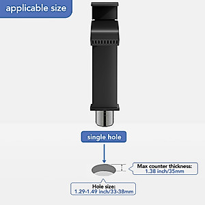 Phiestina Matte Black Waterfall Single Handle One Hole Bathroom Sink Faucet, Square Single Hole Basin Faucet with Metal Pop-up Drain with Overflow and Water Supply Line, BF01049-N1-MB