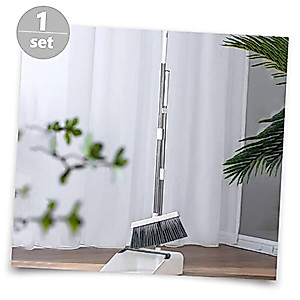 HOMOCONO 1 Set Broom Dustpan Kit Kitchen Brooms Escobas para Barrer Piso Broom and Dustpan Outdoor Dustpan Home Cleaning Dustpan Office Broom Standing Dustpan Handled Dustpan The Pet