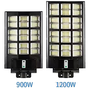 Solar Lights Street Lights Outdoor, Parking Lot Light Commercial Dusk to Dawn Led Street Light Solar Powered with Motion Sensor for Basketball Court, Road, Playground (1200, Volts) (1200, Volts)