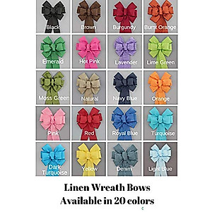 Navy Blue Rustic Wreath Bow - Package Perfect Bows are Made in USA (8 inch bow)
