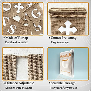 Uniwish God Bless Banner Boy Girl Baptism Decorations Rustic Christening Baby Shower Wedding Birthday Party Favors Photo Props