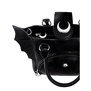 Restyle Gothic Bat Wing Crescent Moon Purse Handbag Witchcraft Wicca Punk Bag One-Size