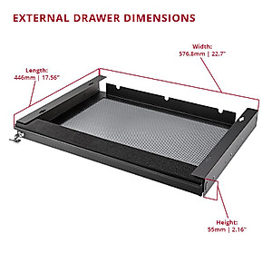 Penn Elcom Under Desk Laptop Drawer, Lockable, for 20” Laptops - Premium Sliding Security Drawers - Model EX-6171B