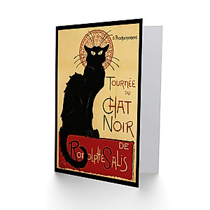 Wee Blue Coo Black Cat Chat Noir Rodolphe Paris France Birthday Sealed Greeting Card Plus Envelope Blank inside