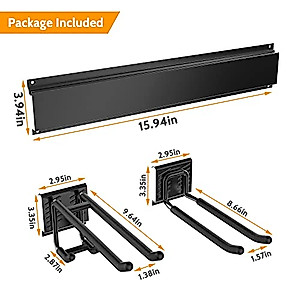 Dobures Garage Storage Rack, Tool Storage Rack, Garage Organizer Wall Mounted Storage System, Heavy duty hooks, 6 Hooks, Rack for Tools, Chairs,Max Load 600lbs