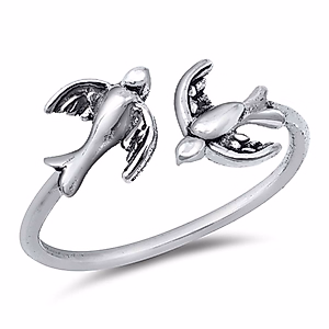 Wholesale Open Double Bird Animal Ring New .925 Sterling Silver Band Size 10