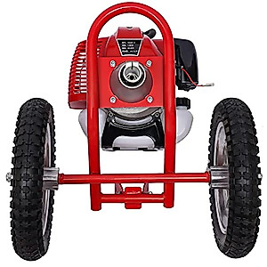TBVECHI Lawn Mower, 2-Stroke Hand Push Gasoline Lawn Mower, 1.8KW 49CC 3 in 1 Lawn Mower Loosen Weed, Gas Mower Grass w/2 Scarifying Knife for Home Garden Yard