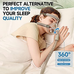 CPAP Masks Full Face - Replacement Set for F20 - Covers Mouth and Nasal - Includes Headgear, Elbow/Swivel and Nasal Cushion - Suitable for CPAP Machine - Reusable CPAP Supplies - Medium