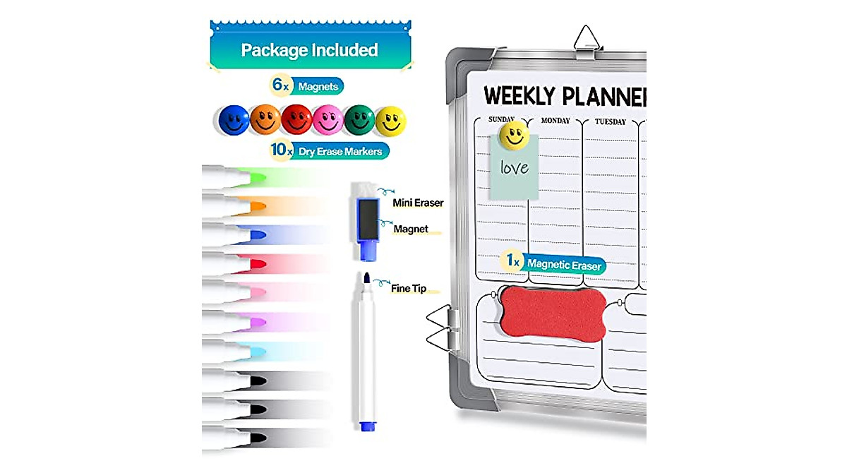 Dry Erase Weekly Calendar Whiteboard - Organize Your Week Effortlessly
