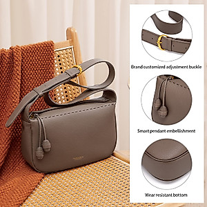 Cnoles Crossbody Shoulder Bags For Women Leather Purse And Handbags Ladies Evening Cell Phone Bag Wallet Purse Grey