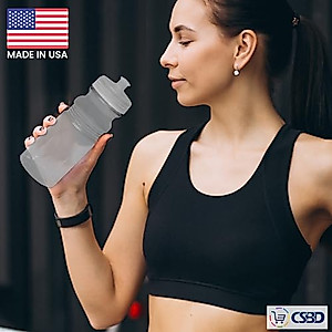 CSBD 20 oz. Bulk Reusable Plastic Water Bottles, 10 Pack, Made in USA, Clear, BPA Free, Perfect for Gym, Cycling, Hiking, Yoga, Fits Bike Cages, Ideal for Sports Teams, Parties, Customizable